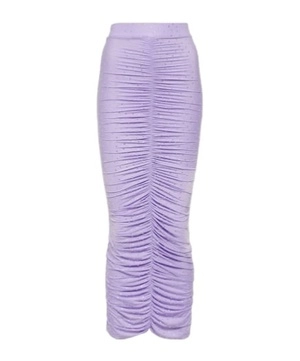 Alex Perry Crystal-embellished Ruched Midi Skirt - Purple