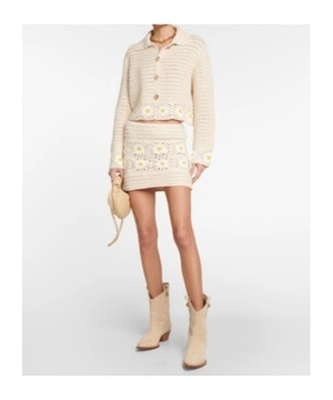 Alanui Daisy Crocheted Miniskirt