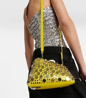 Attico Midnight Mini Embellished Leather Clutch