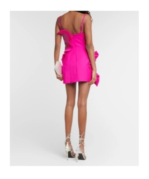 AREA Embellished Wool Crepe Mini Dress