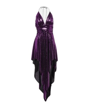 Alexandre Vauthier Embellished Asymmetrical Midi Dress - Black