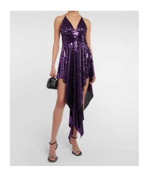 Alexandre Vauthier Embellished Asymmetrical Midi Dress