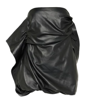 Attico Strapless Leather Minidress - Black