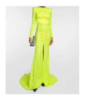 Alex Perry Ruched Satin Gown