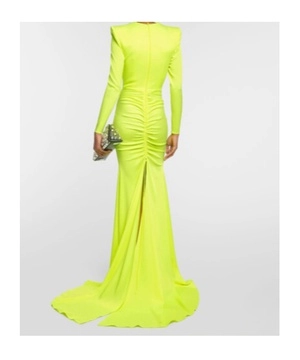 Alex Perry Ruched Satin Gown