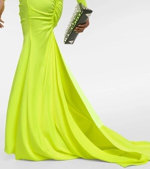 Alex Perry Ruched Satin Gown