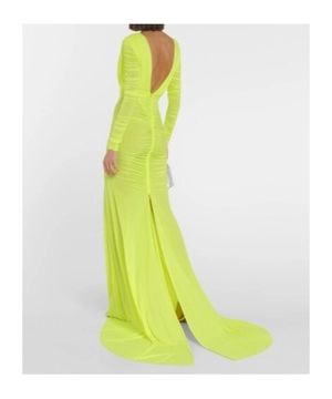 Alex Perry Ruched Satin Gown