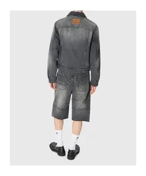 MARINE SERRE Moon Laser Grey Wash Denim Jacket