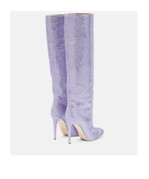 Paris Texas Holly Embellished Knee-high Stiletto Boots