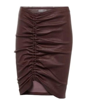 Stouls Mouna Ruched Leather Miniskirt - Red