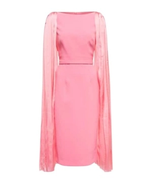 SAFIYAA LONDON Essiah Crepe And Satin Midi Dress - Pink