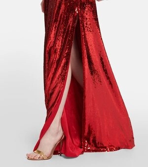 RODARTE Halterneck Sequined Corsage Gown