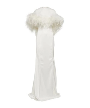 Attico Feather-trimmed Gown - White