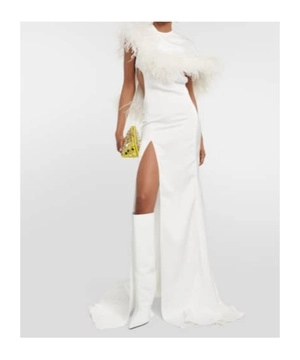 Attico Feather-trimmed Gown