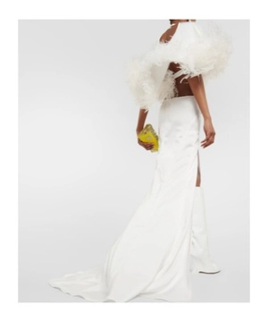 Attico Feather-trimmed Gown