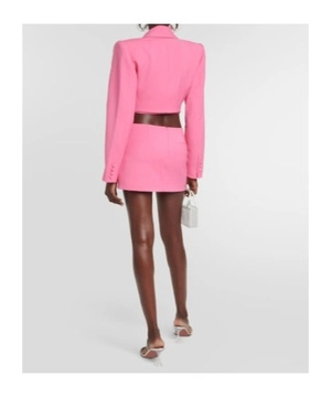 AREA Crystal-embellished Wool Miniskirt