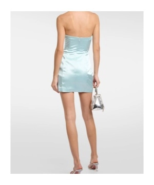 AREA Crystal-embellished Draped Satin Minidress