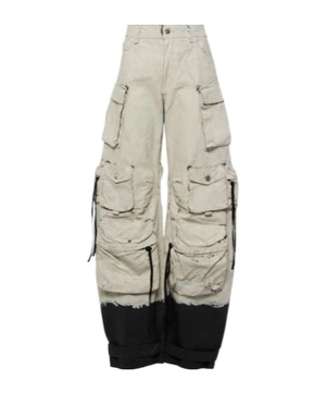 Attico Denim Cargo Pants - Nude