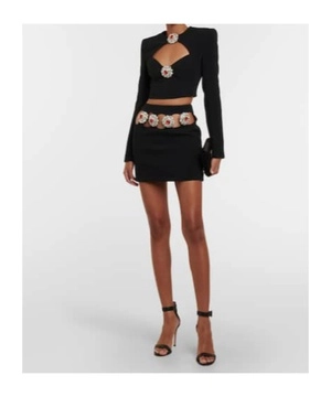 David Koma Crystal-embellished Cutout Miniskirt