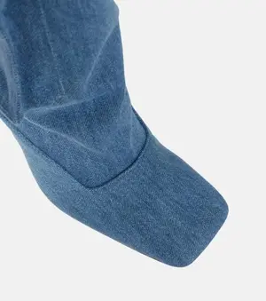 Attico Sienna Tube Denim Knee-high Boots - Blue