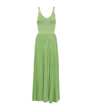 Proenza Schouler Pleated Metallic Knit Maxi Dress - Green