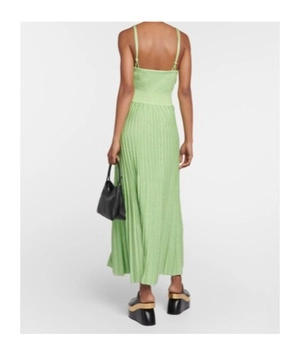 Proenza Schouler Pleated Metallic Knit Maxi Dress
