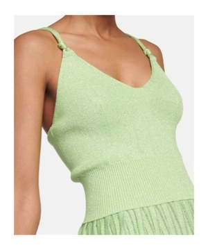 Proenza Schouler Pleated Metallic Knit Maxi Dress