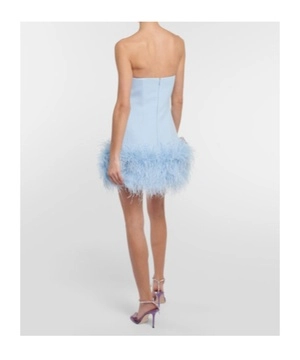 SAFIYAA LONDON Feather-trimmed Crepe Minidress