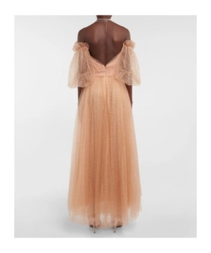 Monique Lhuillier Embellished Off-shoulder Gown