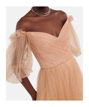 Monique Lhuillier Embellished Off-shoulder Gown