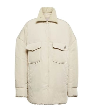 Attico Long-sleeved Cotton-padded Jacket - Nude