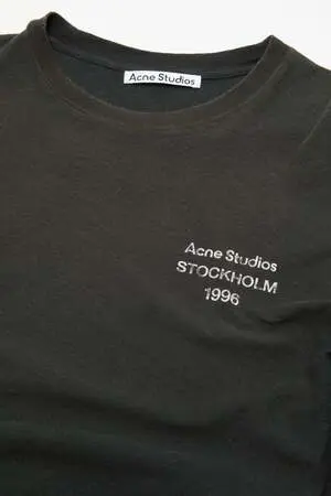 Acne Studios Distressed Logo T-shirt - Faded Black