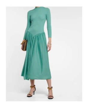 Stella McCartney Mockneck Wool Midi Dress