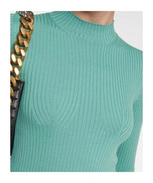 Stella McCartney Mockneck Wool Midi Dress