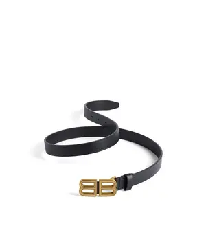 Balenciaga Hourglass Bb Logo Buckle Belt - Black