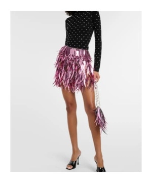 Rabanne Embellished Feather Miniskirt