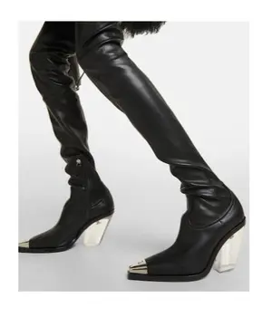 David Koma Faux Leather Over-the-knee Boots
