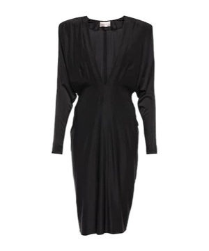 Alexandre Vauthier Satin Midi Dress - Black