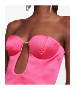 Magda Butrym Strapless Cutout Satin Minidress