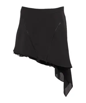 MUGLER Asymmetric Mini Skirt - Black