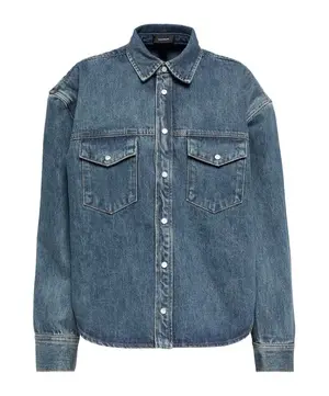 Wardrobe.NYC Denim Jacket With Chest Pockets - Blue