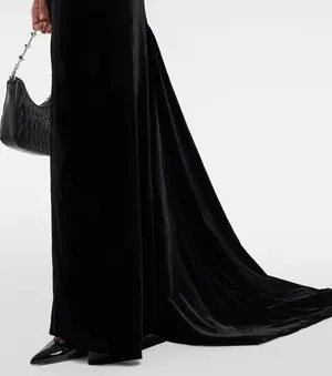 Alessandra Rich Openwork Velvet Dress
