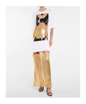 CHRISTOPHER KANE Cutout Mesh Midi Skirt