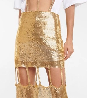CHRISTOPHER KANE Cutout Mesh Midi Skirt