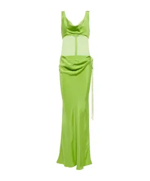 Christopher Esber Sheer-detail Silk Satin Gown