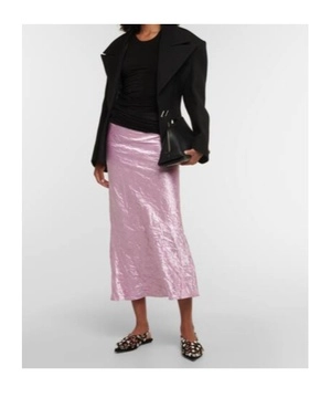 Attico Crinkled Satin Slip Skirt