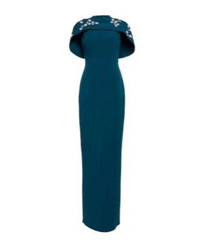 SAFIYAA LONDON Embellished Crepe Gown - Blue
