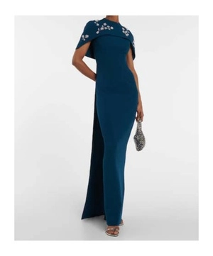 SAFIYAA LONDON Embellished Crepe Gown
