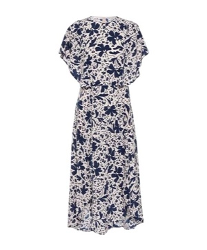 Stella McCartney Floral Silk Midi Dress - Gray