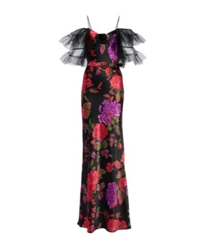 RODARTE Tiered Silk Tulle Gown - Black